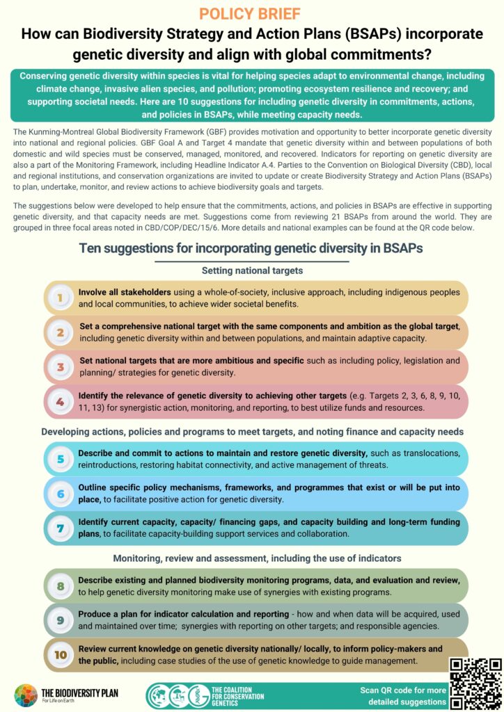 Guidance published for countries to include genetic diversity in their ...